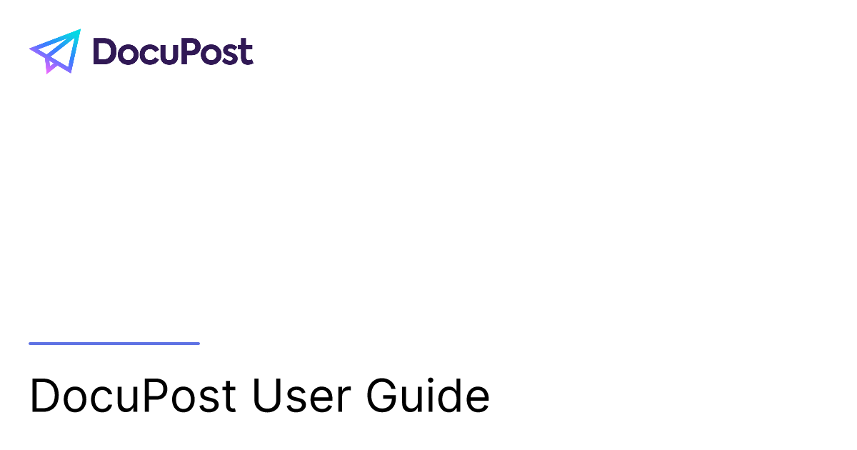 DocuPost User Guide