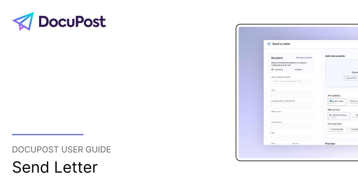 Send Letter | DocuPost User Guide