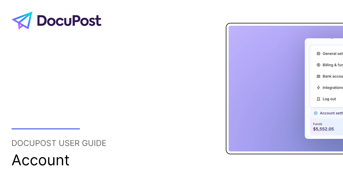 Account | DocuPost User Guide