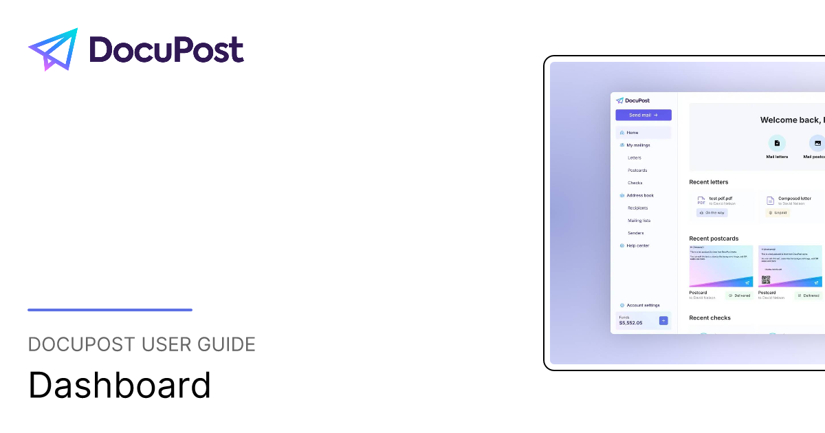 Dashboard | DocuPost User Guide